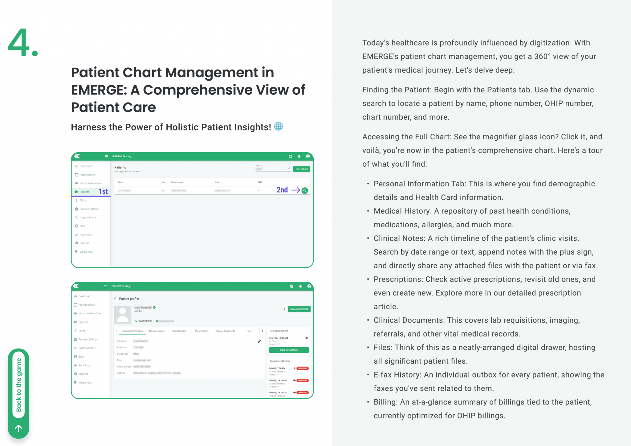 Patient Chart Management in EMERGE: A Comprehensive View of Patient ...