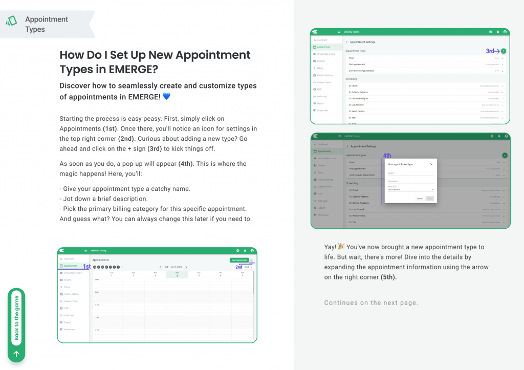 How Do I Set Up New Appointment Types in EMERGE? - EMERGE Healthcare Co.